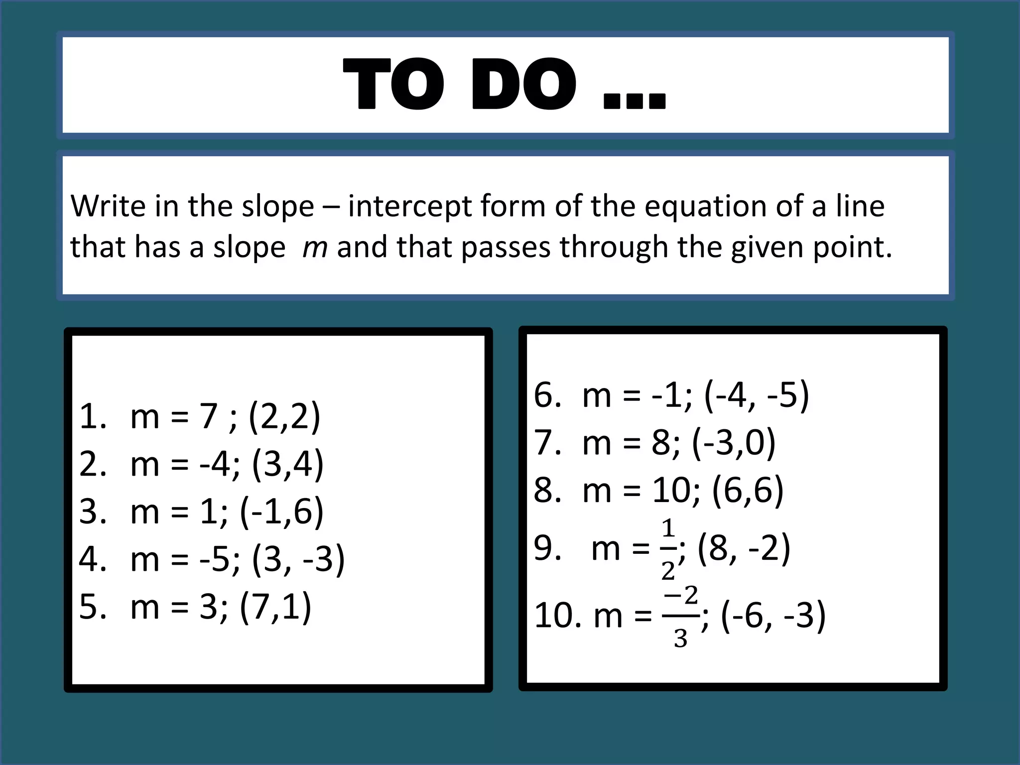point slope form | PPTX