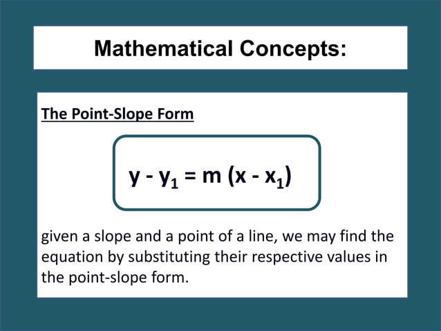 point slope form | PPTX | Physics | Science