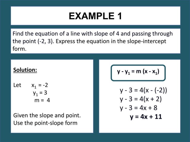 point slope form | PPTX | Physics | Science