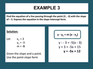 point slope form | PPTX