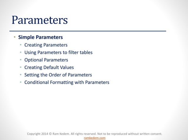 SSRS Basic Parameters | PPT
