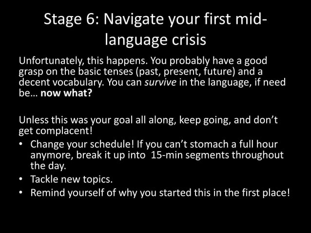 10 Stages of Language Learning: How to Get Started and Keep Going | PPT
