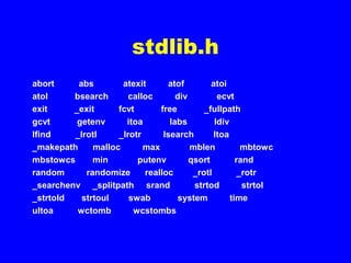 Standard Library Functions | PPT