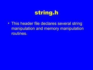 Standard Library Functions | PPT