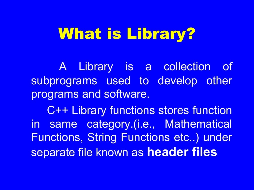 Standard Library Functions 