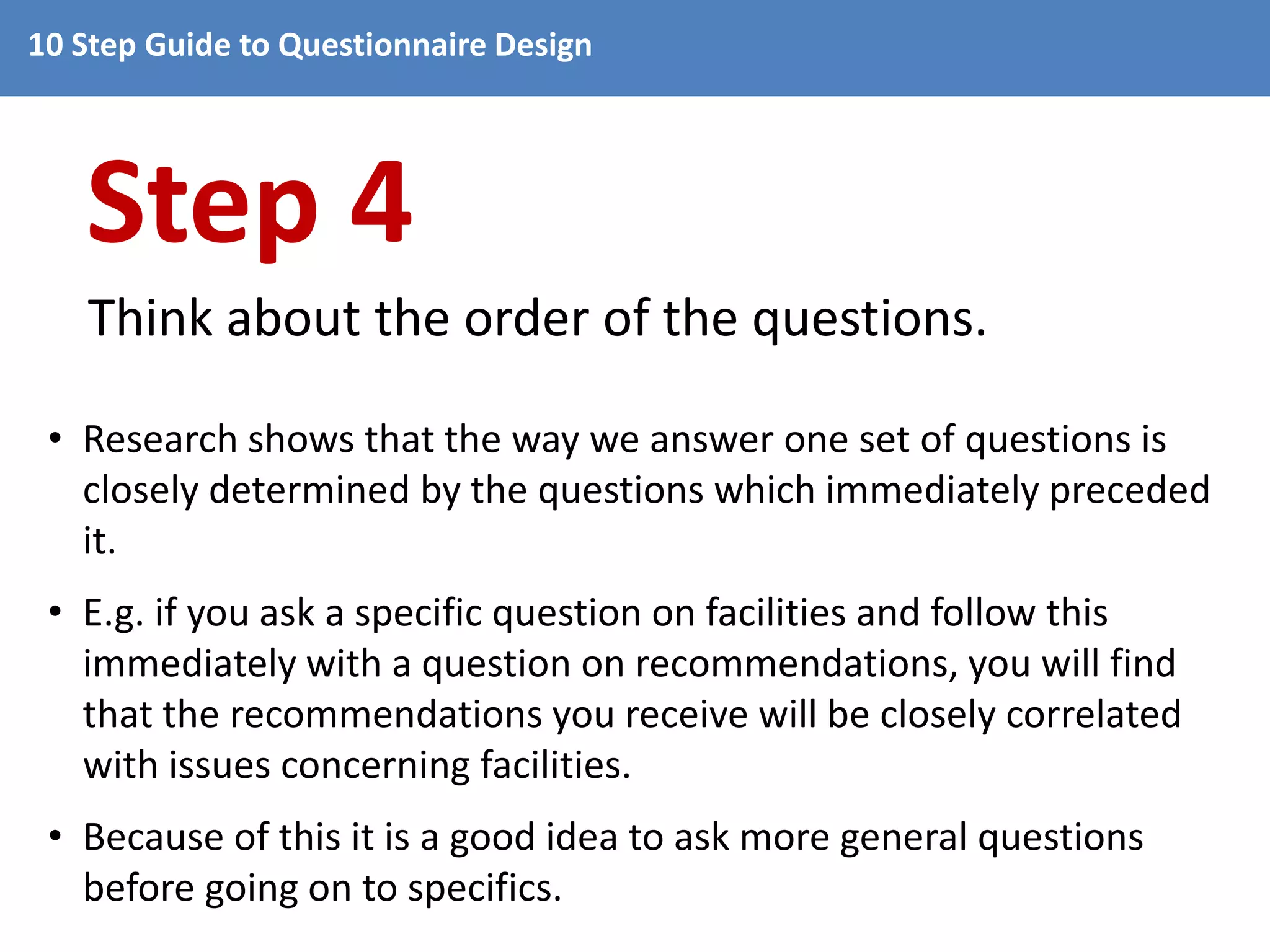 10 step guide to questionnaire design | PPTX