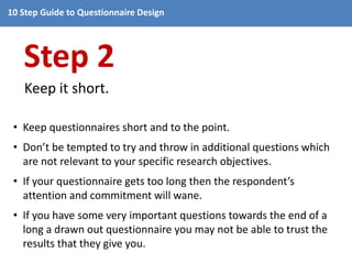 10 step guide to questionnaire design | PPTX