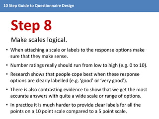 10 step guide to questionnaire design | PPTX