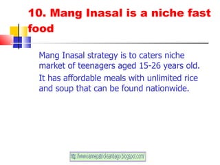 10 step marketing plan for mang inasal ianne patrick santiago | PPT