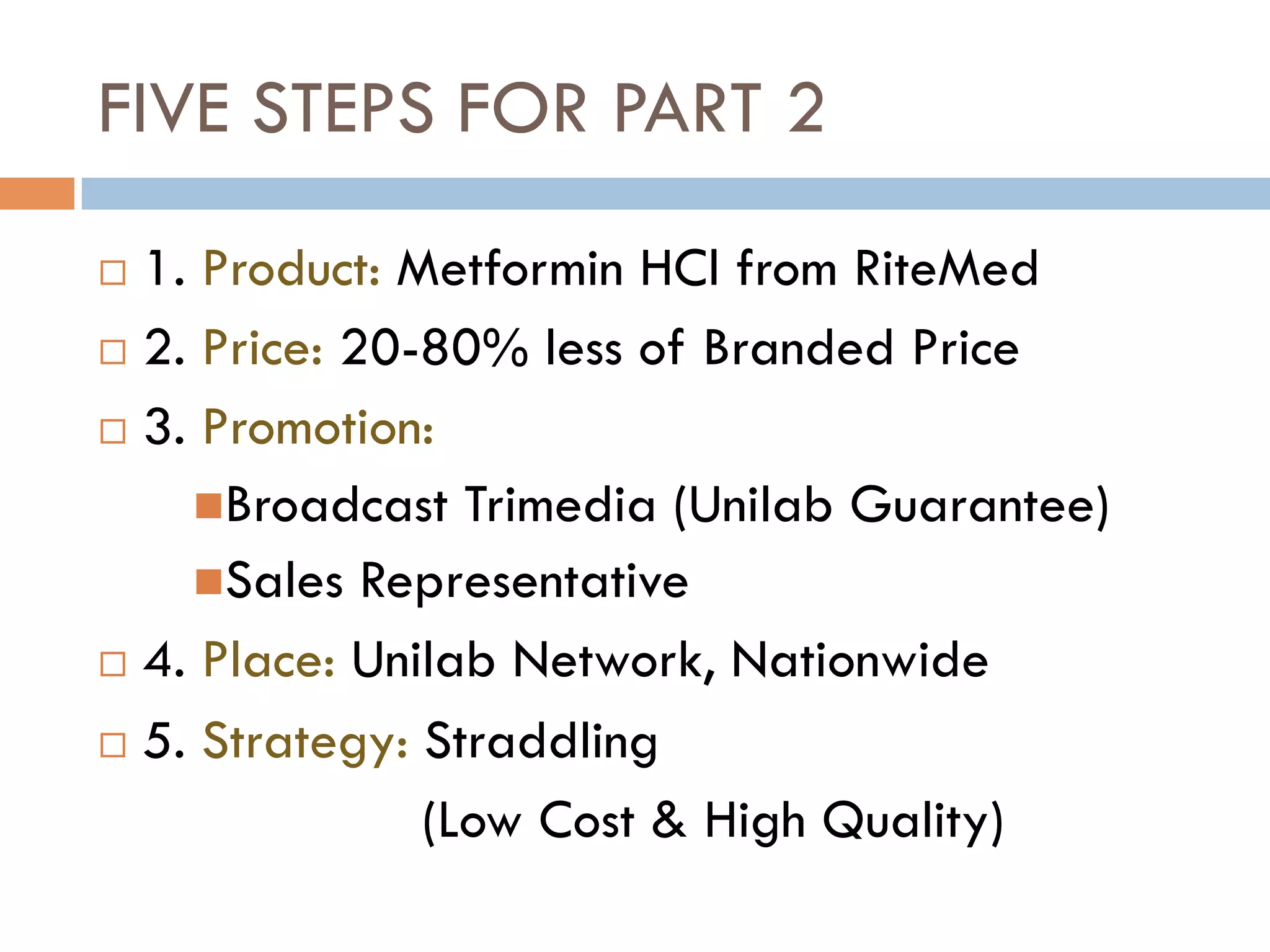 10-Step Marketing Plan RiteMed Metformin HCl TanJM | PDF