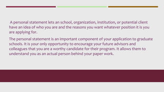 10 Step plan for creating a winning personal statement | PPTX