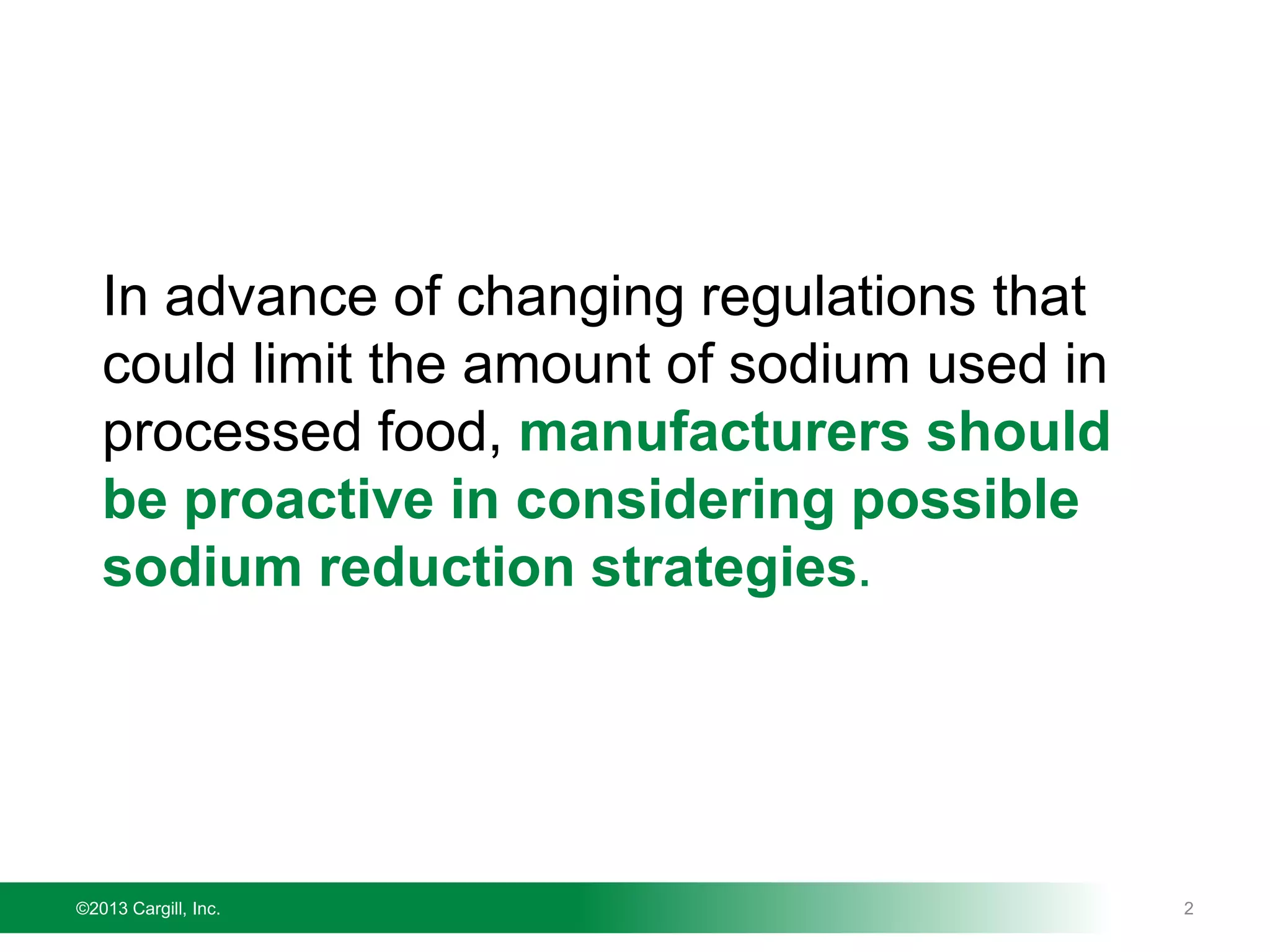 10 Step Guide to Reducing Sodium in Food & Beverage Products | PPTX