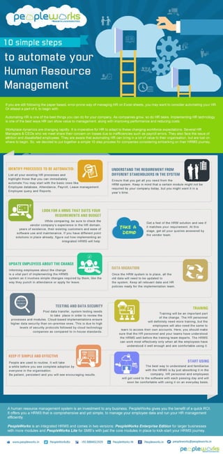10 steps to automate your Human Resource Management | PDF