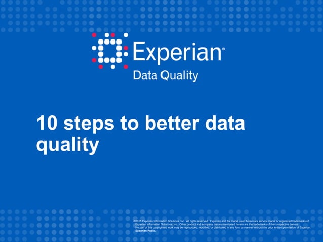 10 steps to better data quality | PPT