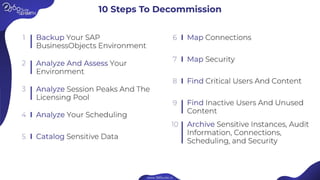 10 Steps To Decommission Your SAP BusinessObjects Successfully | PDF