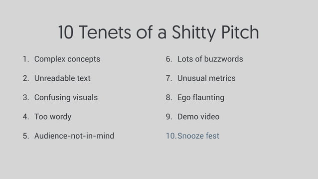 10 steps to fix your shitty pitch | PPT