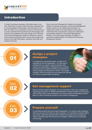 10 steps to implement edms | PDF