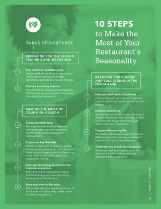 10 Steps to Make the Most of Your Restaurant's Seasonality | PDF