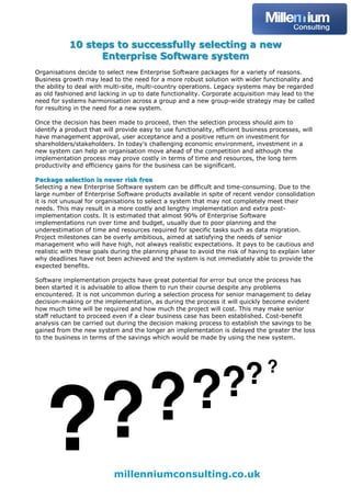 10 Steps To Successful Enterprise Software Selection | PDF