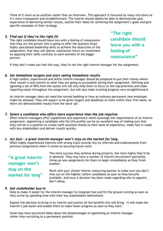 10 Steps to the Perfect Interim Hire - Network Executive | PDF | Resume ...
