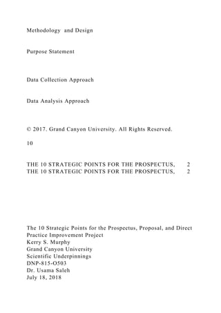 10 Strategic Points for the Prospectus, Proposal, and Direct Pract.docx