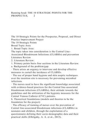 10 Strategic Points for the Prospectus, Proposal, and Direct Pract.docx