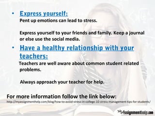 10 Stress Management Tips for College Students | PPT