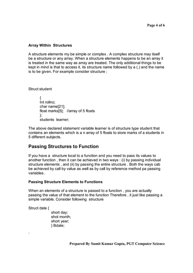 Structures In C Pdf Programming Languages Computing 8453