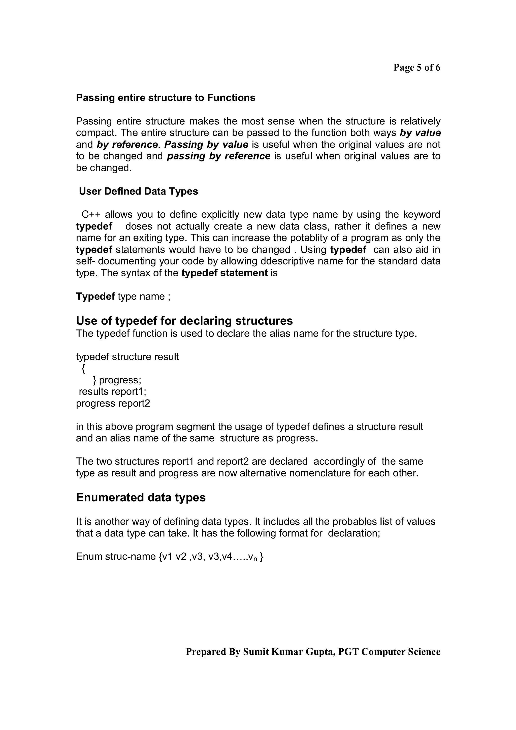 Structures in c++ | PDF
