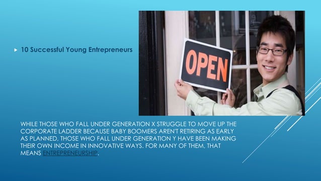 10 successful young entrepreneurs | PPTX