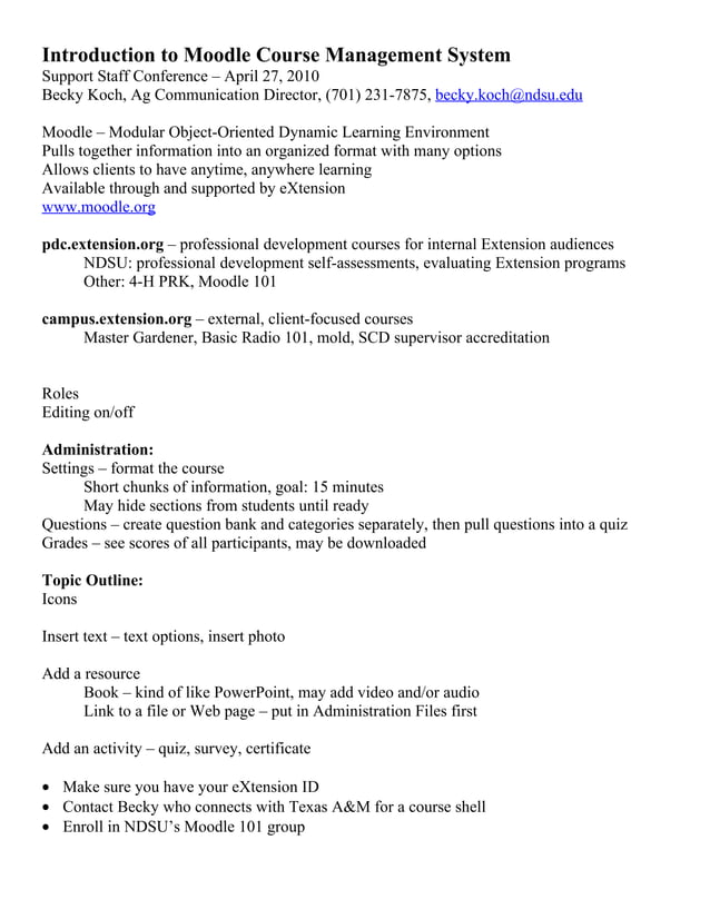 Moodle Course Management Systejm | DOC