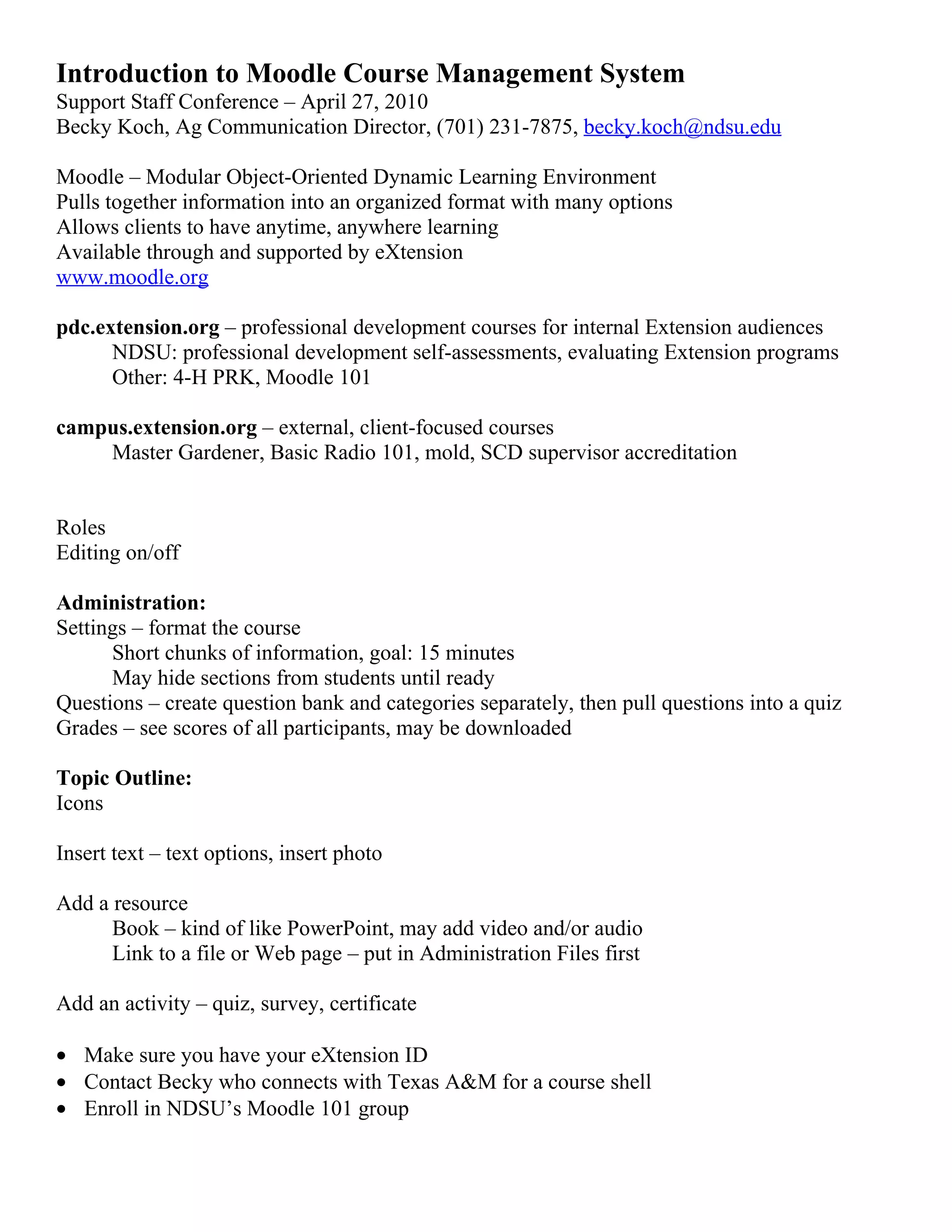 Intro to Moodle | DOC