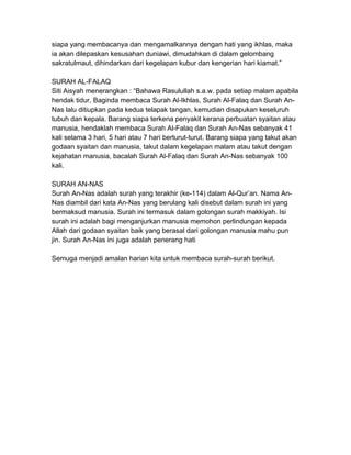 10 surah amalan | DOC