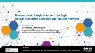Bayanno-Net: Bangla Handwritten Digit Recognition using CNN | PPT