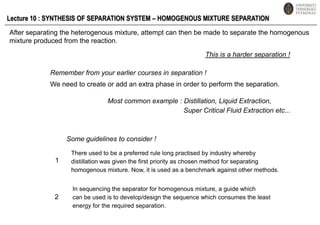 10 synthesis of reaction separation system lec 10 homogenous separation ...