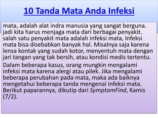 10 tanda mata anda infeksi | PPTX
