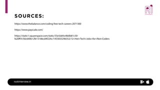 10 Tech Jobs that Don't Require Coding. | PPT