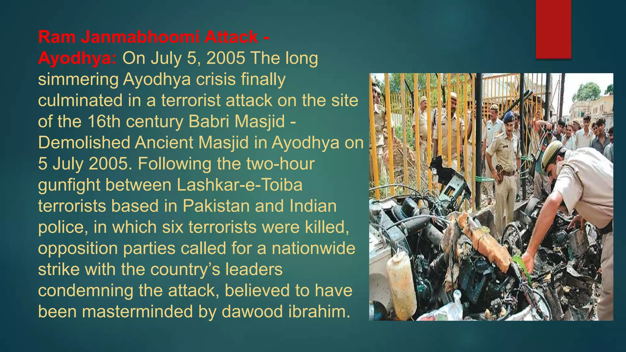 10 terrorist attacks on india | PPTX