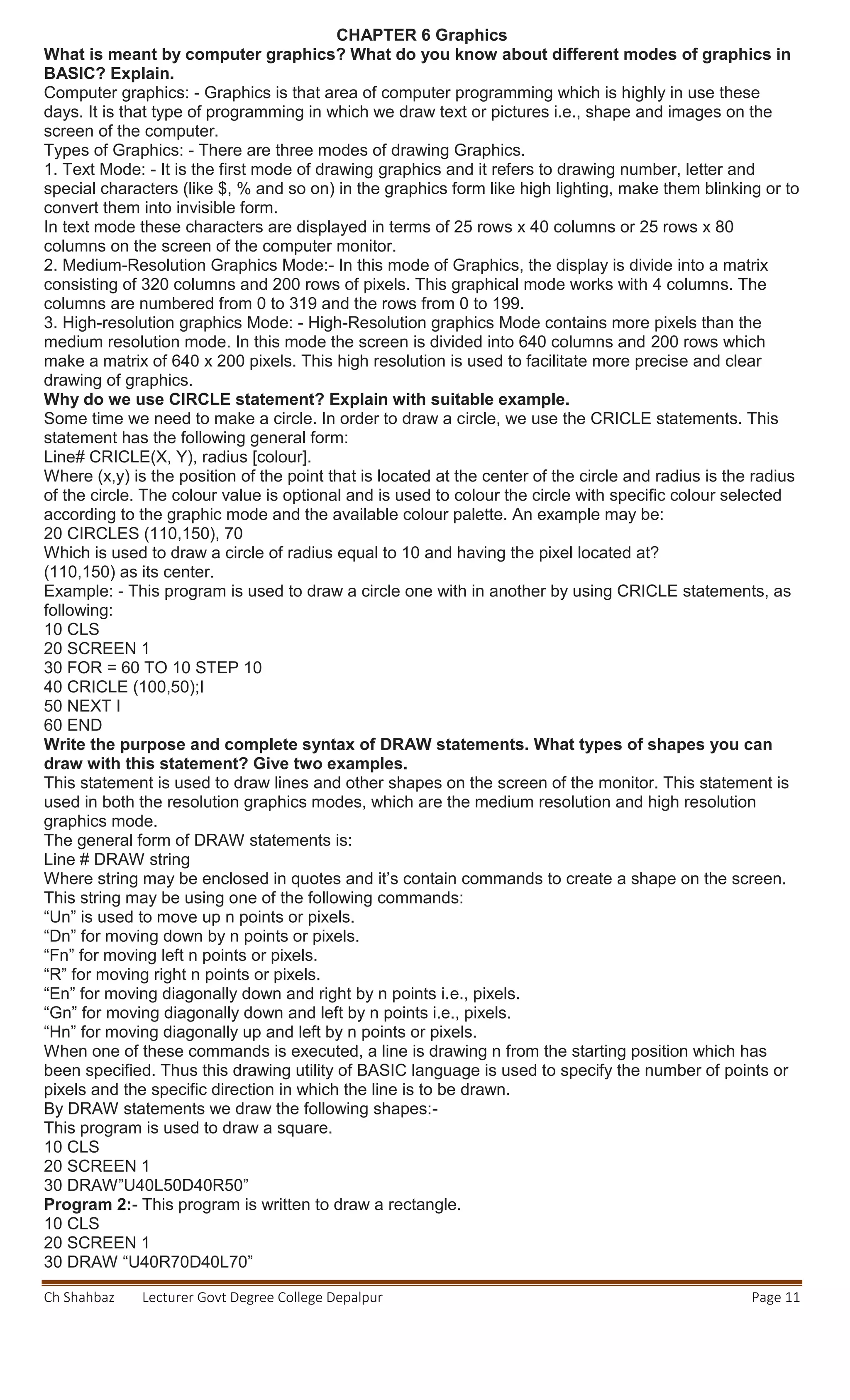 10th class computer science notes in english by cstechz | PDF