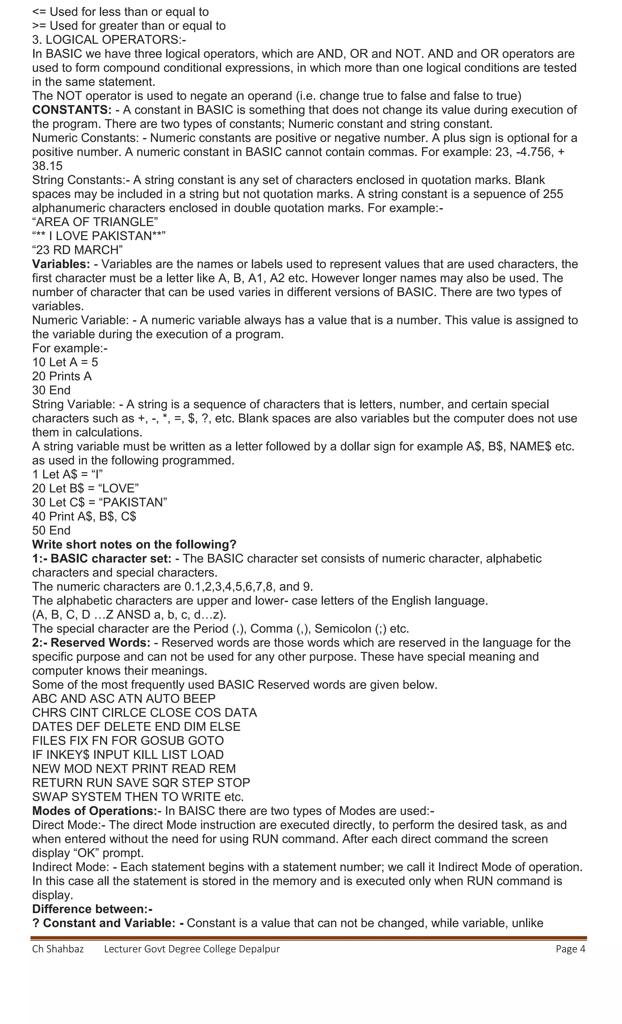 10th class computer science notes in english by cstechz | PDF