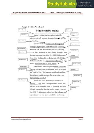 10Th Class English Discourse Writing - Creative Writing - Textual ...