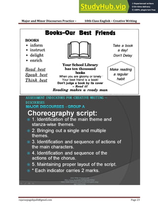 10Th Class English Discourse Writing - Creative Writing - Textual ...