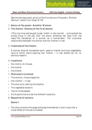 10Th Class English Discourse Writing - Creative Writing - Textual Grammar (Telangana) | PDF