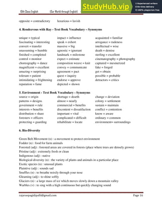 10Th Class English Textual Grammar And Vocabulary - Our World Through ...
