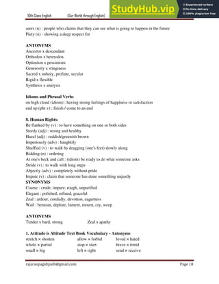 10Th Class English Textual Grammar And Vocabulary - Our World Through ...