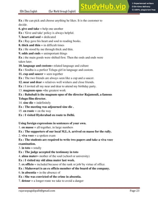 10Th Class English Textual Grammar And Vocabulary - Our World Through English - SSC Material ...