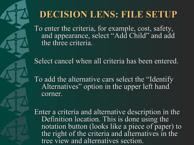 10 The Analytic Hierarchy Process Using Decision Lens | PPT