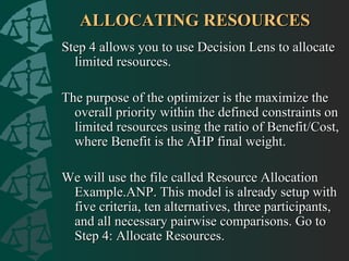 10 The Analytic Hierarchy Process Using Decision Lens | PPT