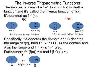 11 the inverse trigonometric functions x | PPTX