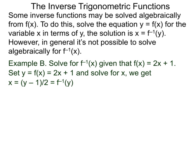 11 the inverse trigonometric functions x | PPTX
